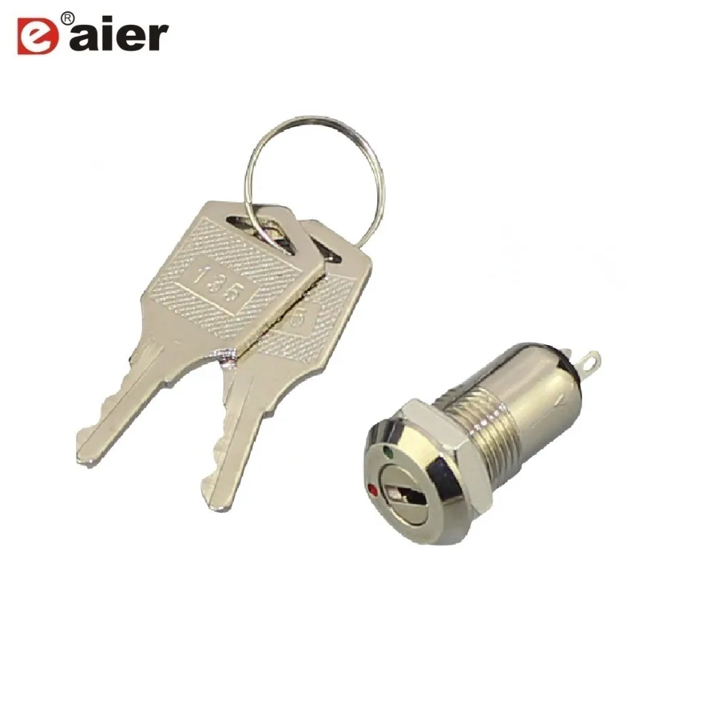 100pcs Ks-02-101a 12mm 2 Position Key Switch Lock On-off 0.5a 250vac ...