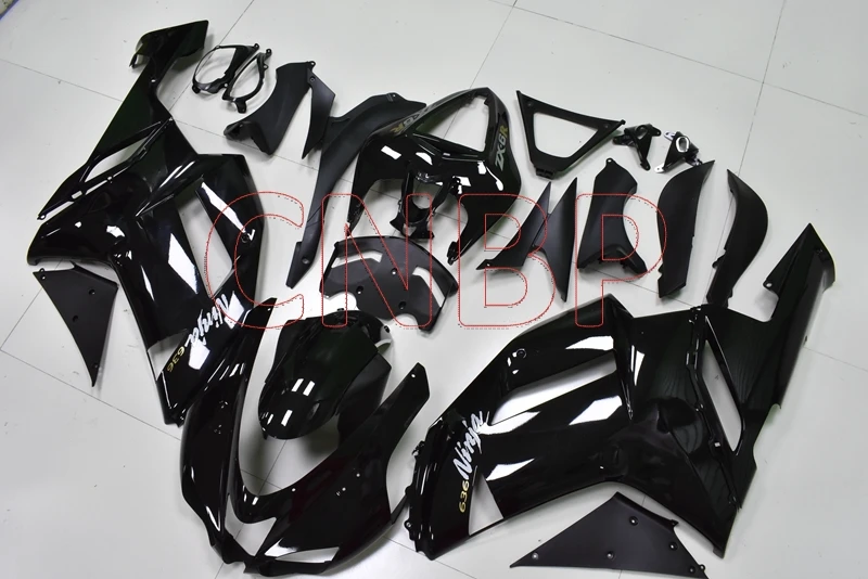 Body Kits Ninja Zx 6r 2007 2008 glossy Black Bodywork Ninja Zx 6r 07 ...