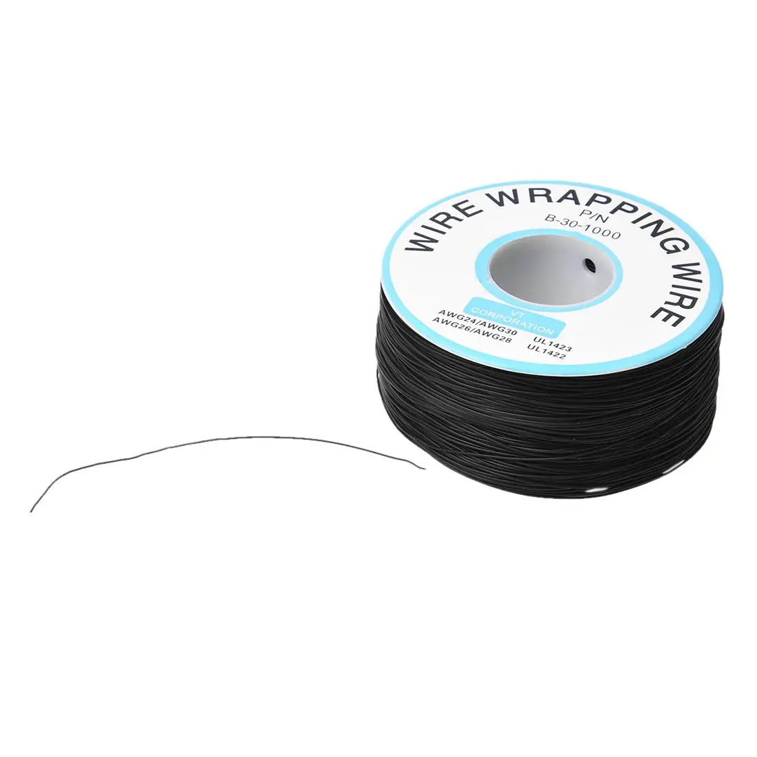 200M 30AWG Tin Plated Copper Wire Insulation Wrapping Cable Roll Black ...