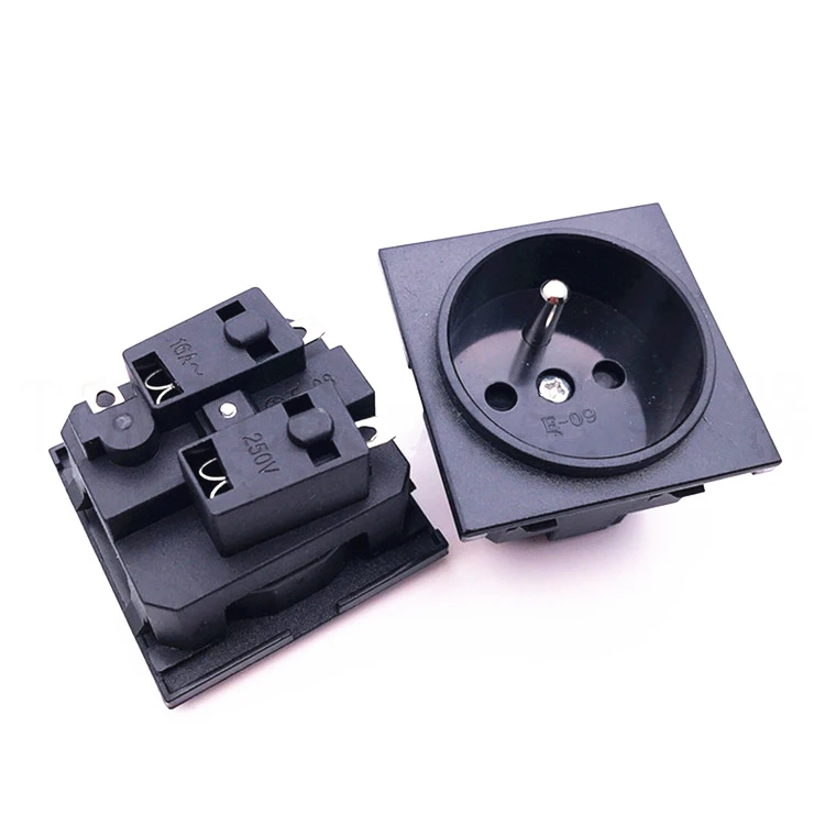 Black-white-round-embedded-industrial-outlet-European-Franch-standard ...