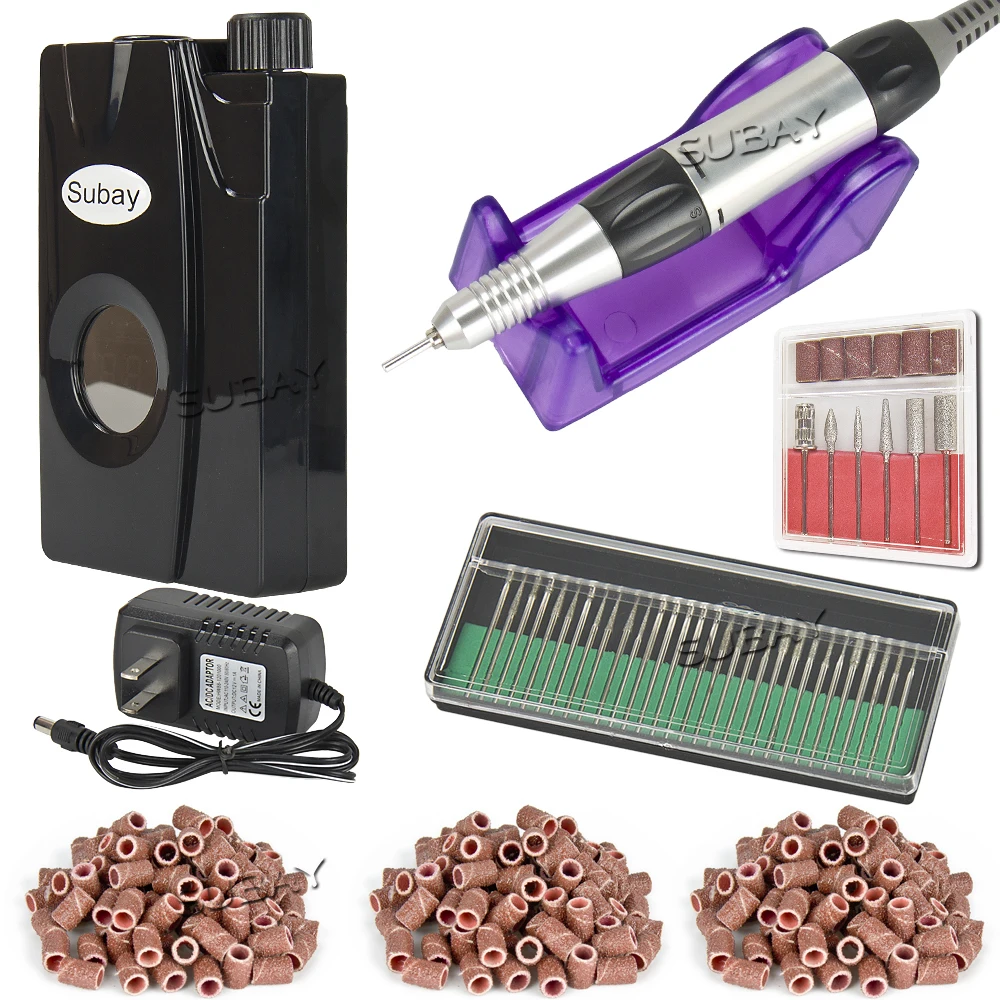 30000RPM Portable Electric Nail Drill Machine Rechargeable Cordless ...