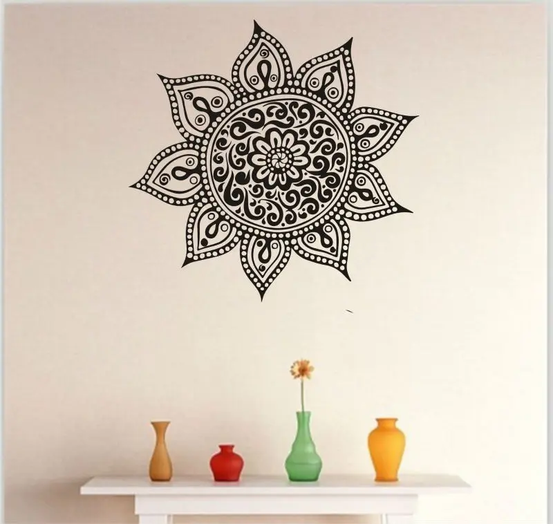 Mandala Mehndi Wall Sticker DIY Large Wall Stickers Home Decor Indian ...