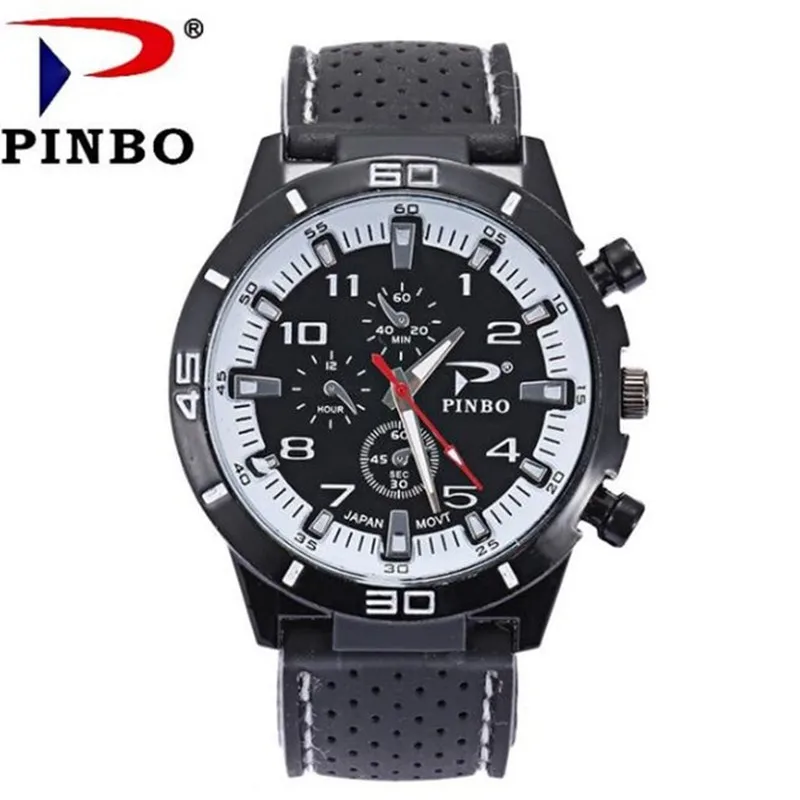 2017New PINBO Brand Men Sports Quartz Watch Men Silicone Strap Military ...