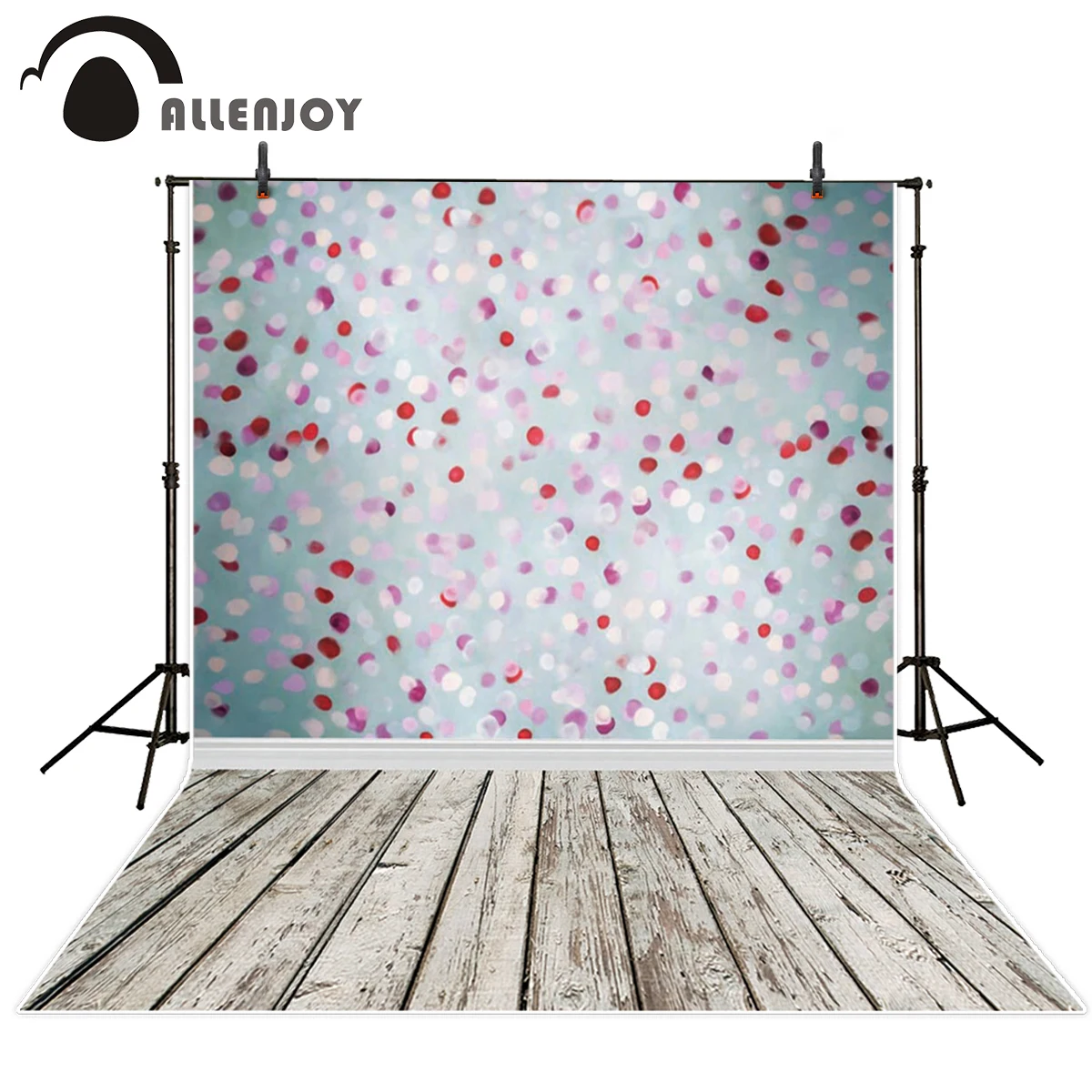 Allenjoy photography backdrop bokeh dots baby wood floor background ...