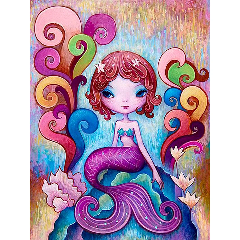 Diamond Painting Full drill square/round Toon Mermaid Mosaic DIY ...