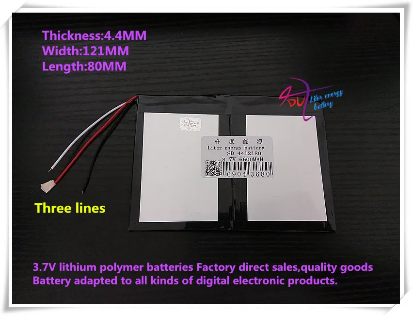 3.7V 6600mAH 4412180 Polymer lithium ion / Li ion battery for tablet pc ...