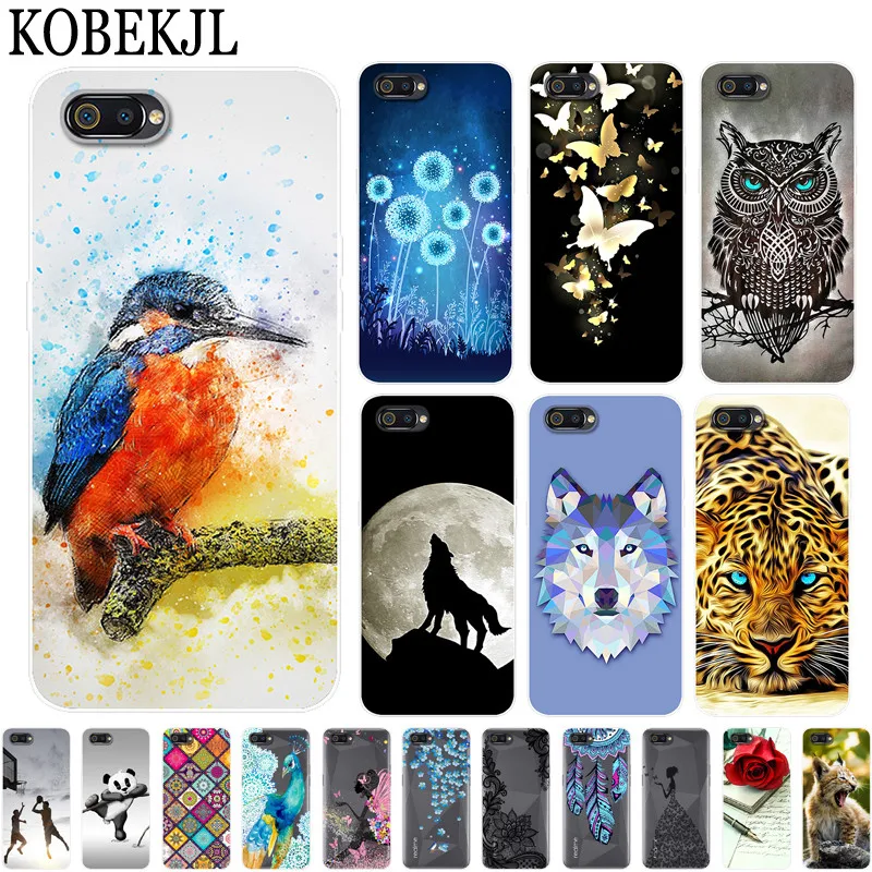 Милый чехол Realme C2, мягкий силиконовый мультяшный персонаж, чехол из ...