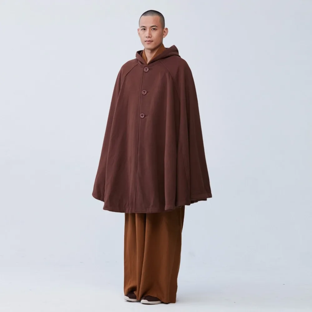 ZanYing Meditation Buddhist Monk Hooded Cloak Grey Brown ZYS276|Robe ...