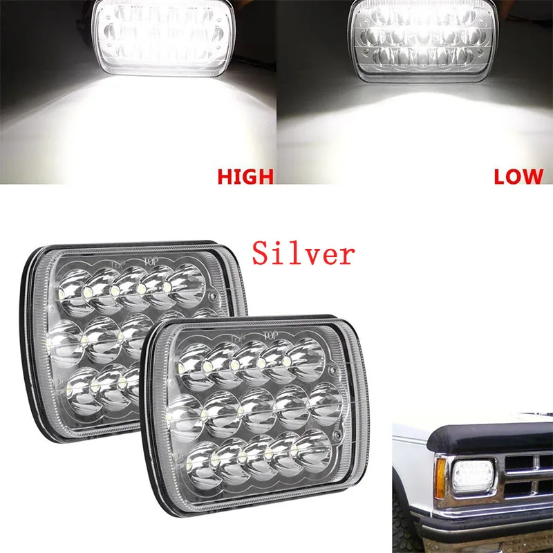 7 x 6 inch 27450C Pair of Rectangular led 5 x 7 12V 24V High/Low beam ...
