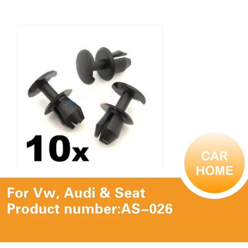 10x 8mm Plastic Trim Clips For VW, For Audi & Seat, For Various ...