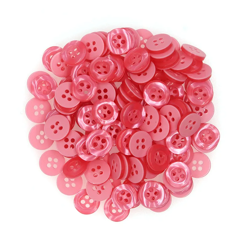 100pcs Resin Buttons 4 Holes Round Pink Button Latest Design ...