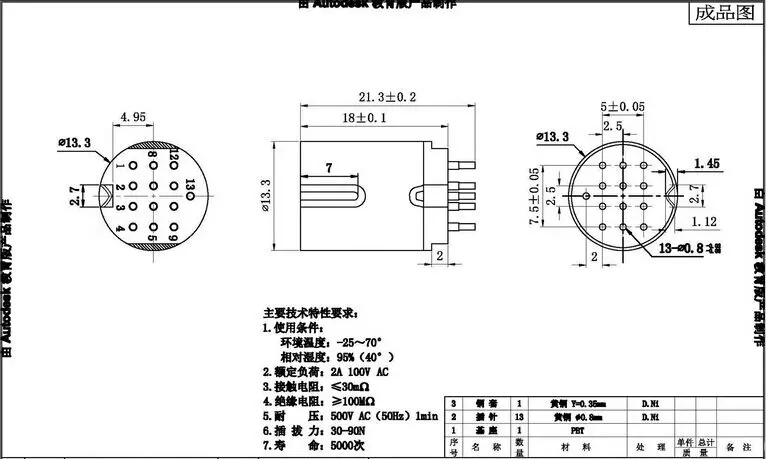 Din Socket 13 Pin Male Inline Din-13-07f-s Plug Socket Audio Av ...