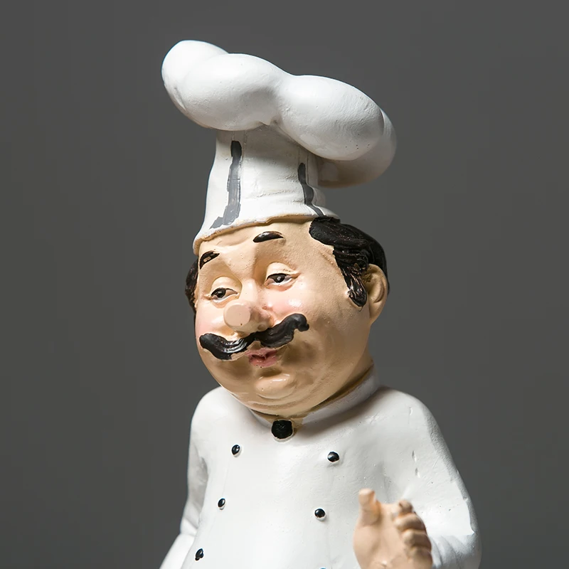 Resin Kitchen Chef Figurine Cake Bakery Chef Miniature Cook Statue Home ...