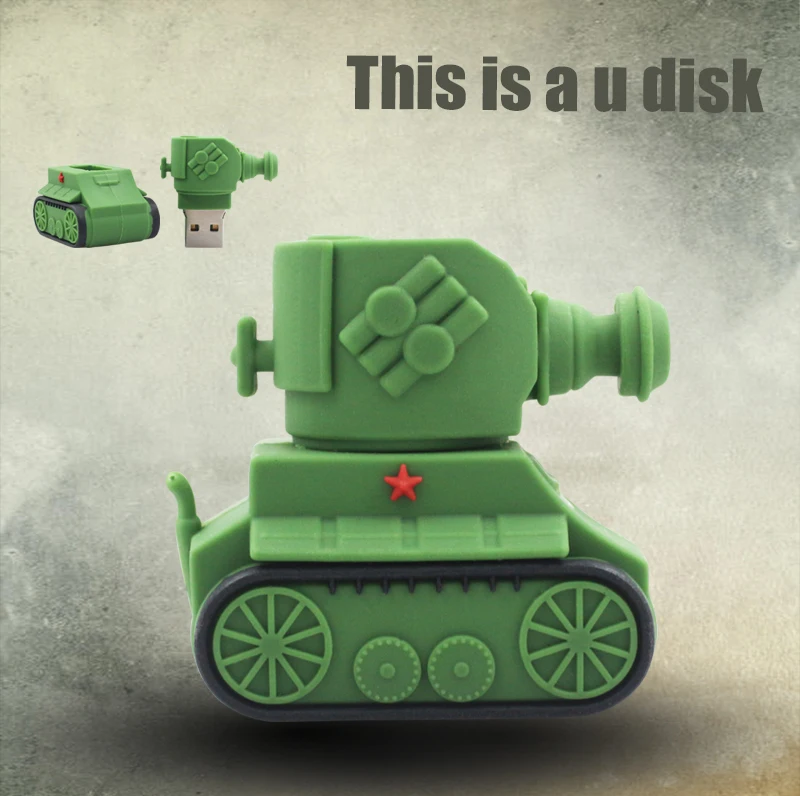 Free shipping Pendrive Tank Cartoon USB Flash Drive Cute Pen drive 32gb ...