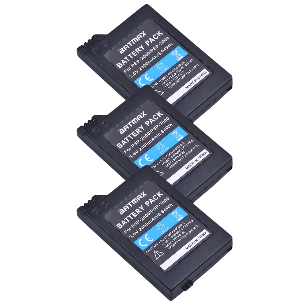 3pc 3.6v 2400mah Psp 2000 Batteries For Sony Psp 2000/3000 Psp-s110 ...