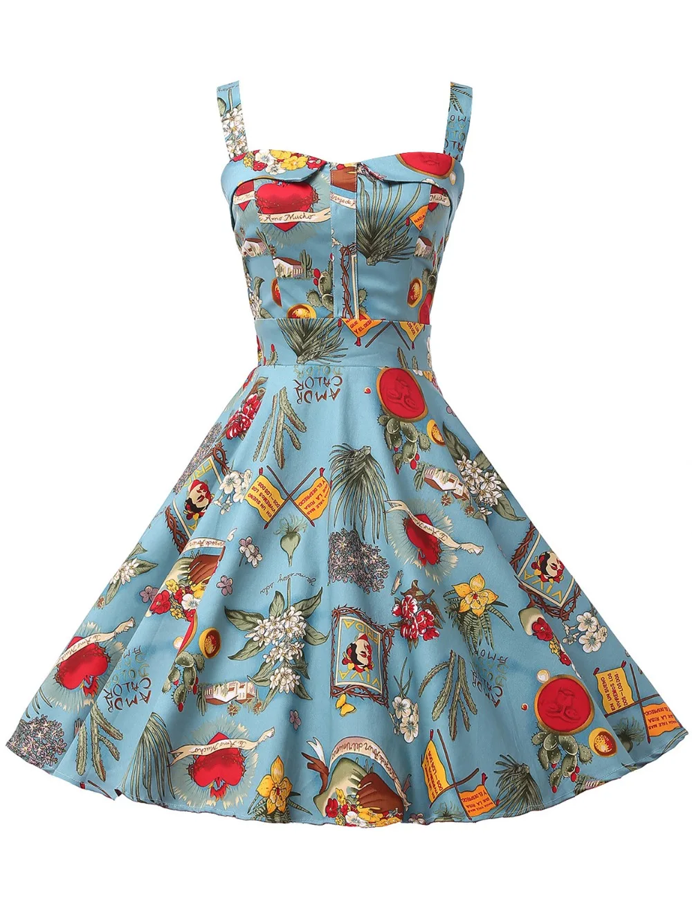 Women Summer Dress Robe Rockabilly Ladies Clothing 50s Vintage Dresses