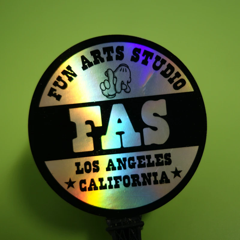 custom 3D rainbow color silver hologram snapback sticker cap hat label ...