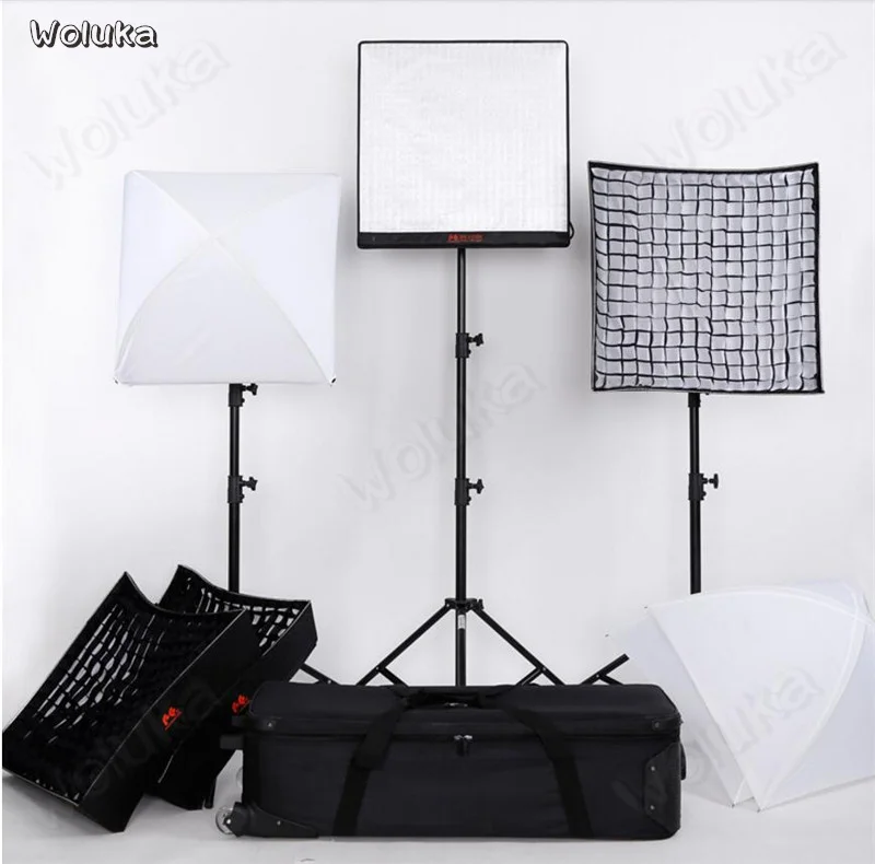 Falconeyes 휴대용 LED 사진 카메라 조명 램프 인터뷰 라이브 롤 천 조명 3 램프 세트 CD15 T02, 사진 촬영 ...