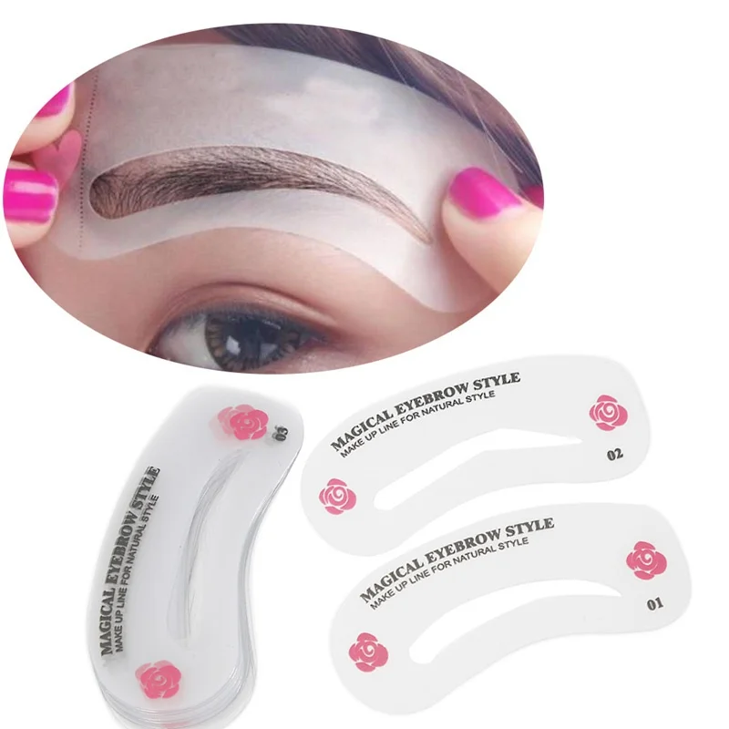 24 Pcs Reusable Eyebrow Stencil Set Eye Brow DIY Grooming Template Card 