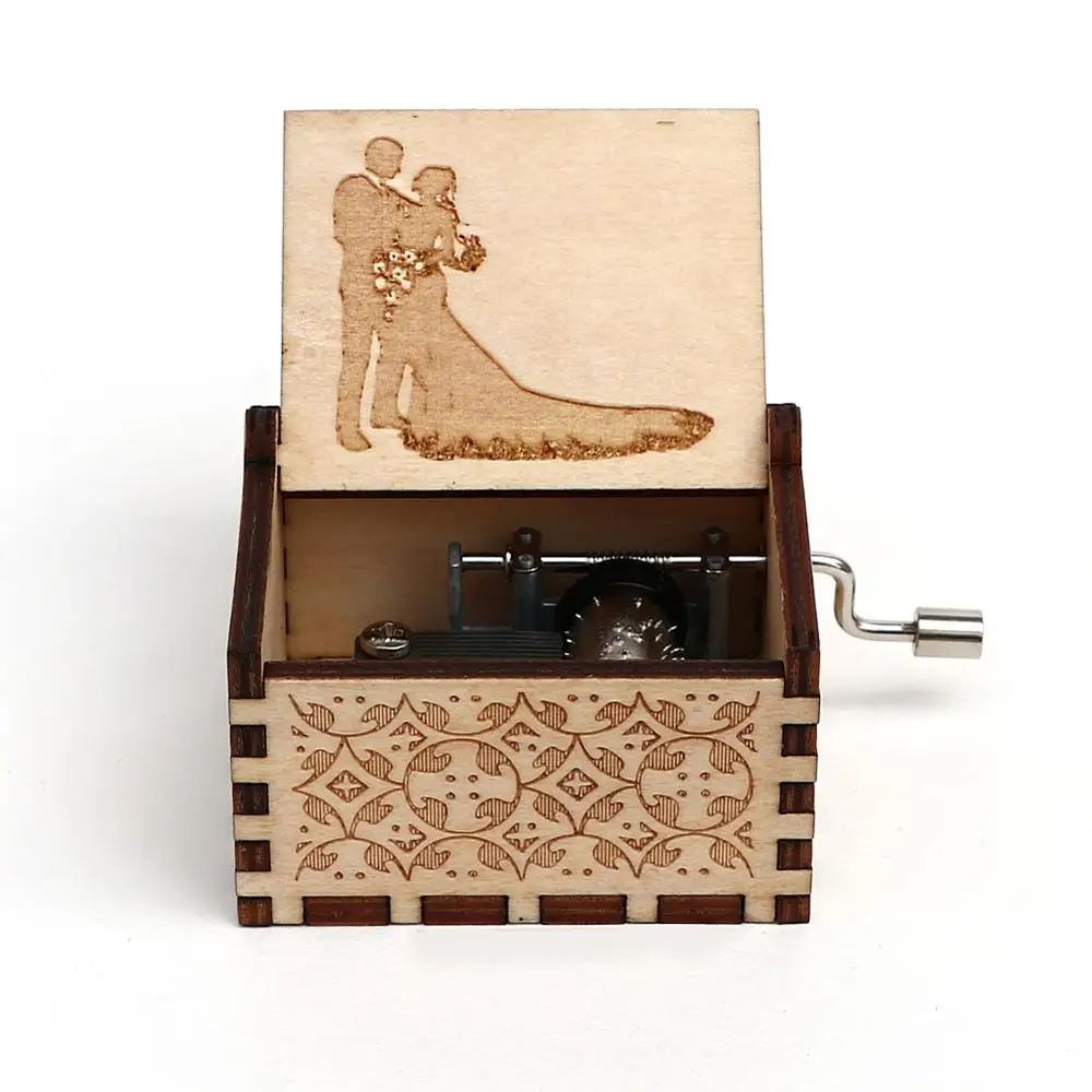 Antique Carved Wooden Hand Music Box You Are My Sunshine Happy Birthday ...