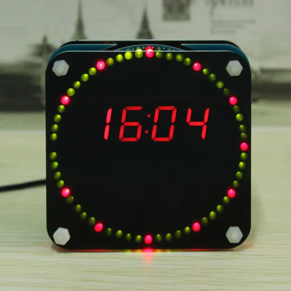 Diy Kit Ds1302 Rotation Led Display Electronic Clock Kit 51 Scm Training Board Timer Parts Kit