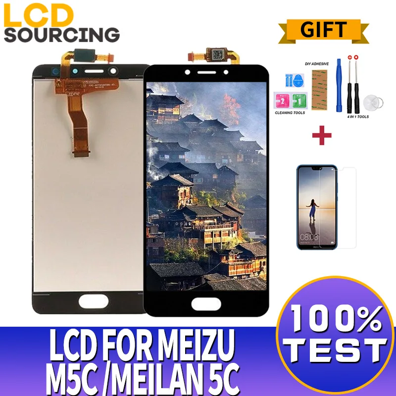 5.0 polegada para meizu m5c display lcd tela de toque para meilan 5c display digitador ...