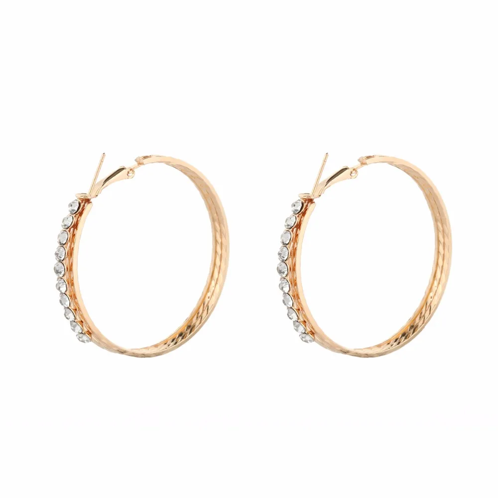 rhinestone big hoop earrings for women large hoops orecchini cerchio ...