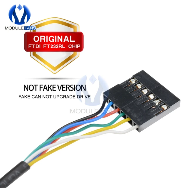 Ftdi Usb To Serial Adapter Green Utech 6ft Usb Ft232rl Ttl 232r 5v Aj ...