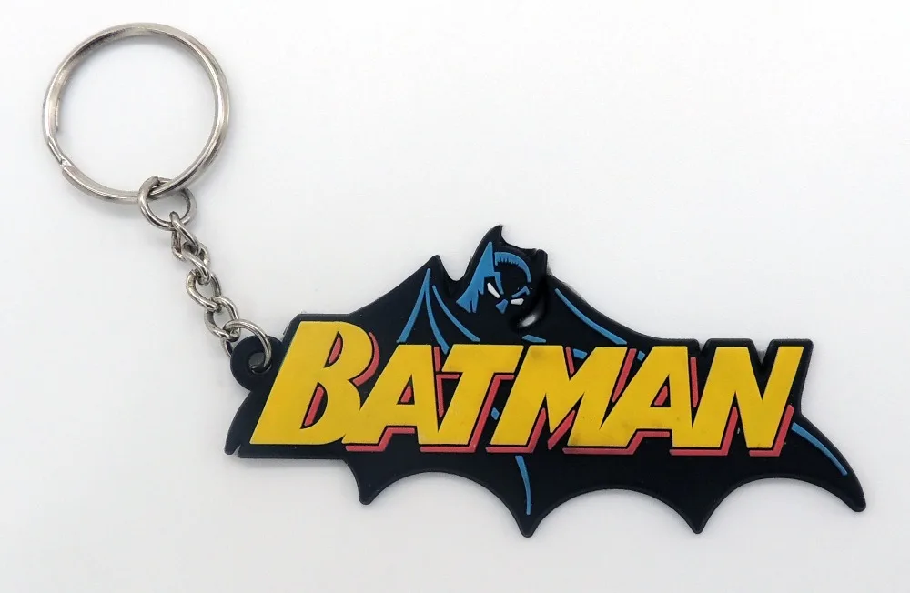 BATMAN Keychains/custom popular soft pvc 3d batman logo cartoon ...