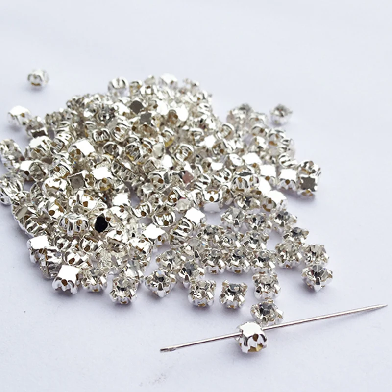 Sew On Clear Crystal Rhinestones Shiny Strass 100pcs/lot 3.8mm Glass ...