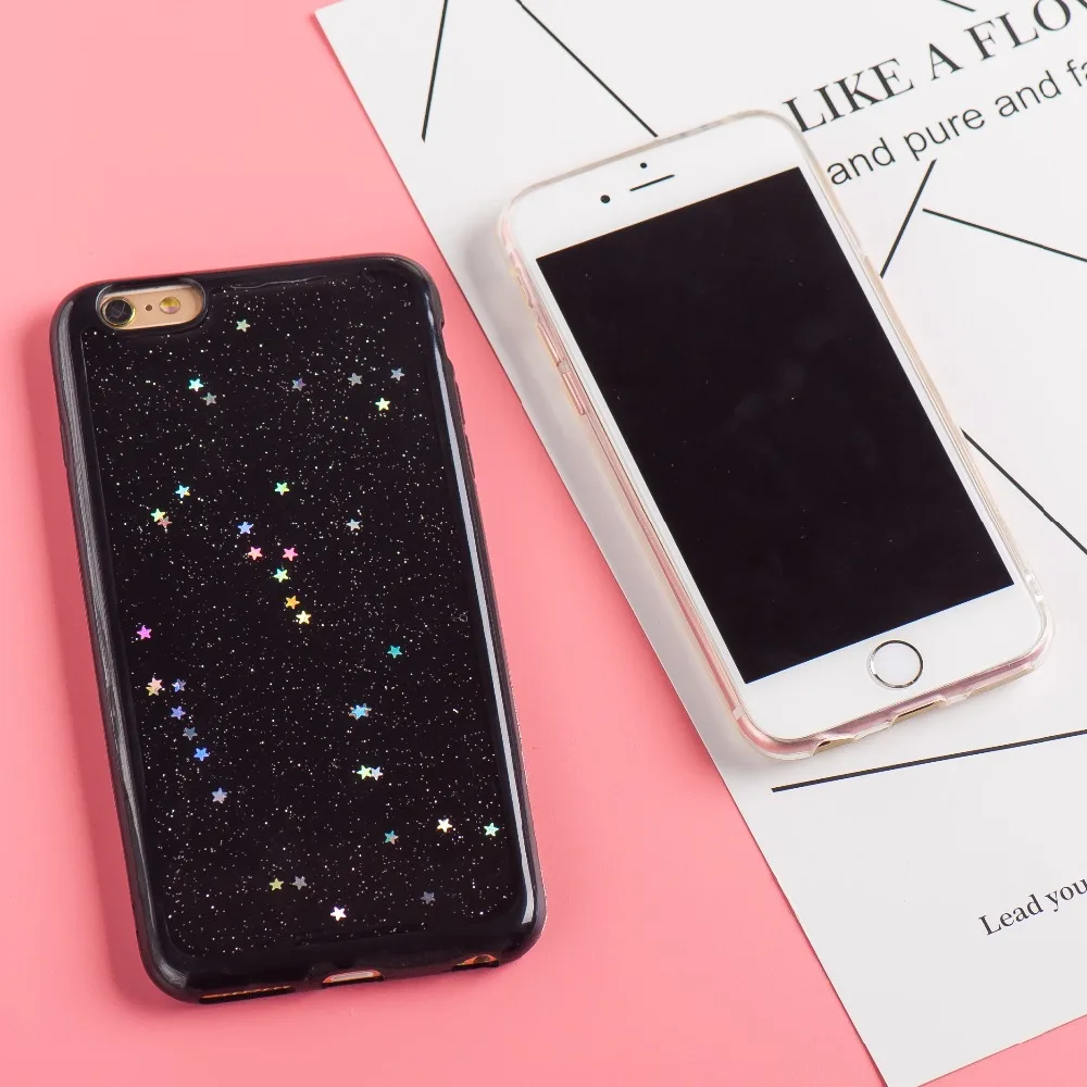 Fashion Bling Glitter Soft Silicone Case For iPhone 6 6s Cute Star ...