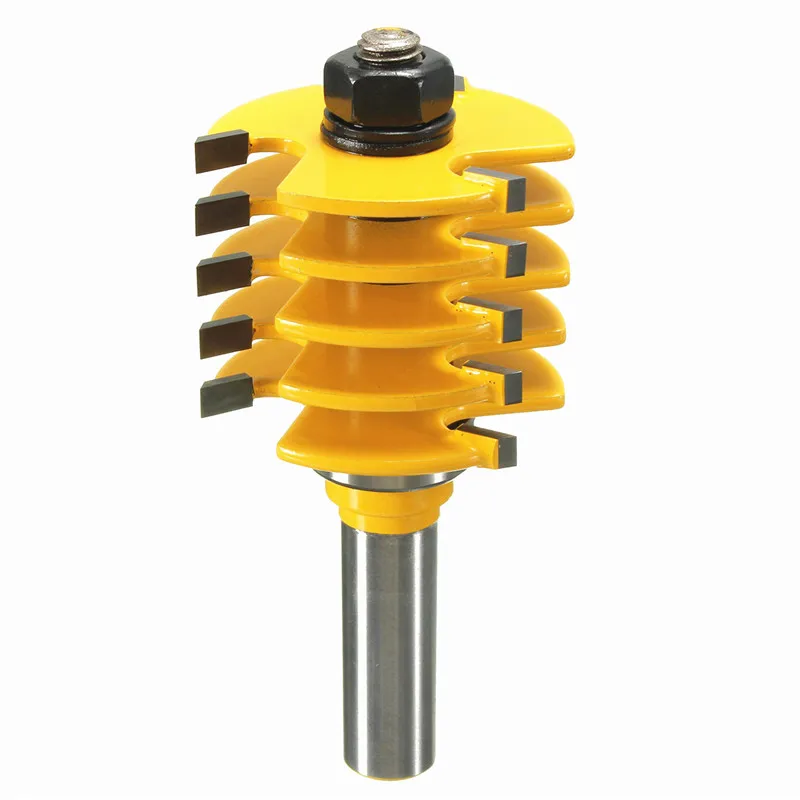 1pcs Stile Finger Joint Glue Router Bit Adjustable 5 Blade 3 Flute 1/2 ...