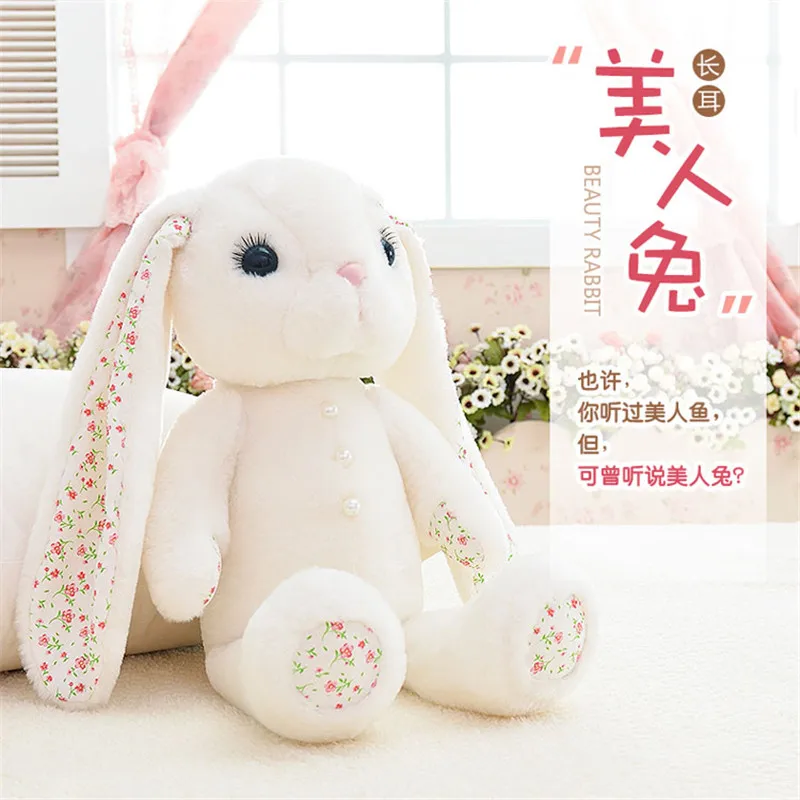 Long ear white beauty rabbit bunny plush toy doll cute adorable pet-in ...