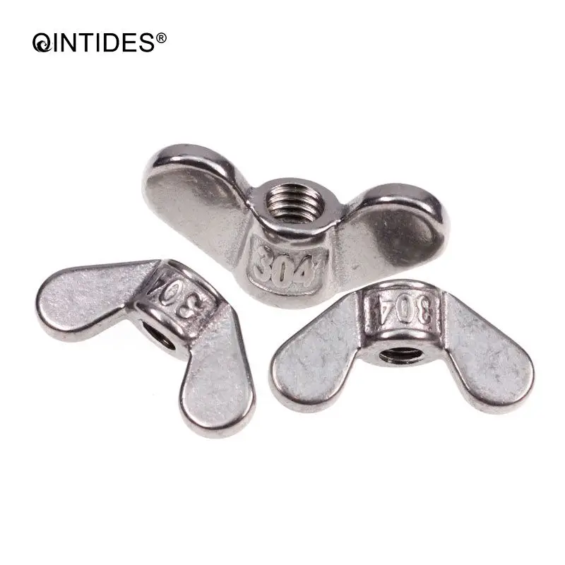 Qintides M4 - M8 Wing Nuts Round Nose Round Wing Nut 304 Stainless ...