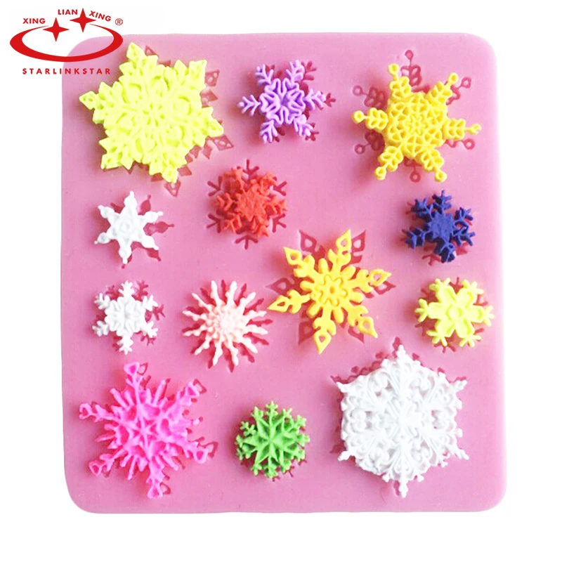 1Pcs 3D Christmas Snowflake Shape Silicone Mold Candy Soap Mould ...