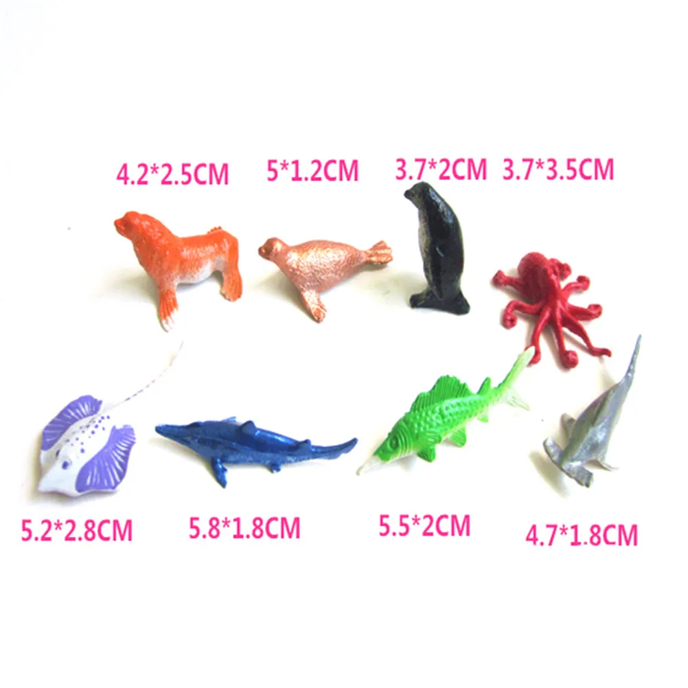 8pcs/lot Marine Life Sea Animal Set Whale Shark Octopus Penguin ...