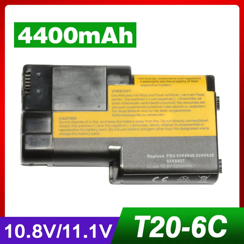 Bateria de laptop 4400mah para thinkpad t21, t22, t23, t24, t20 ...