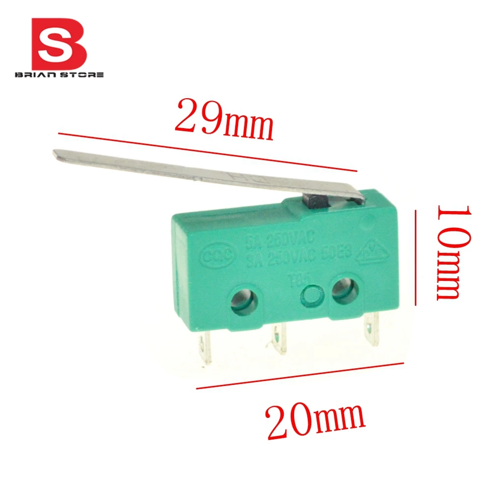 50pcs Mini Safety Limit Switch Micro Contact Switch 3 Pin Micro Switches Nc No With Long Lever