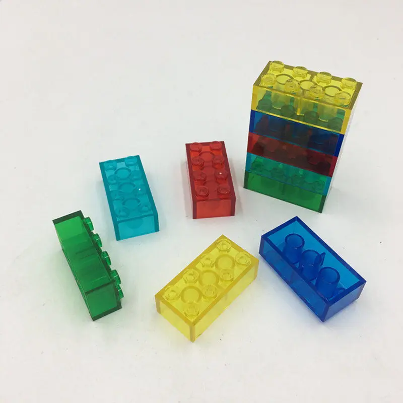 100g/lot 2*4 Building Block transparent Bricks about 38pcs Compatible ...
