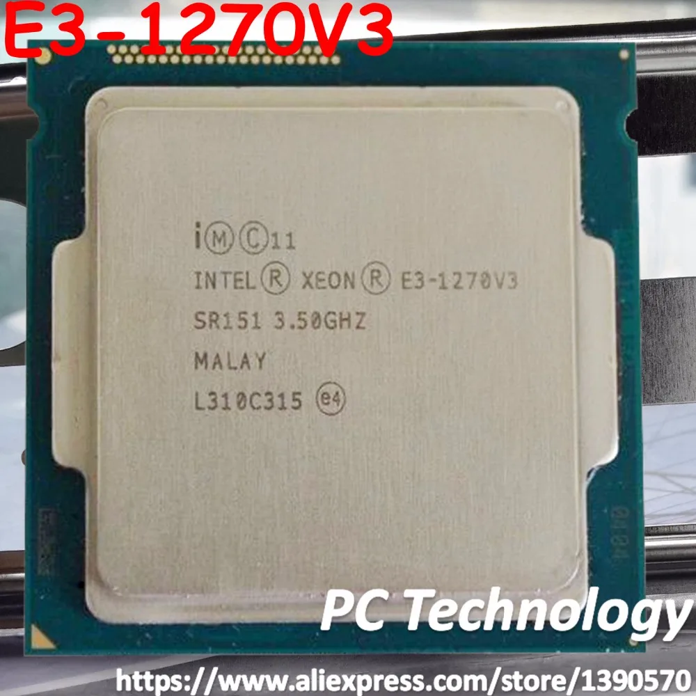 Intel processador xeon quad core, cpu original 3.50ghz 8m lga1150 E3 ...