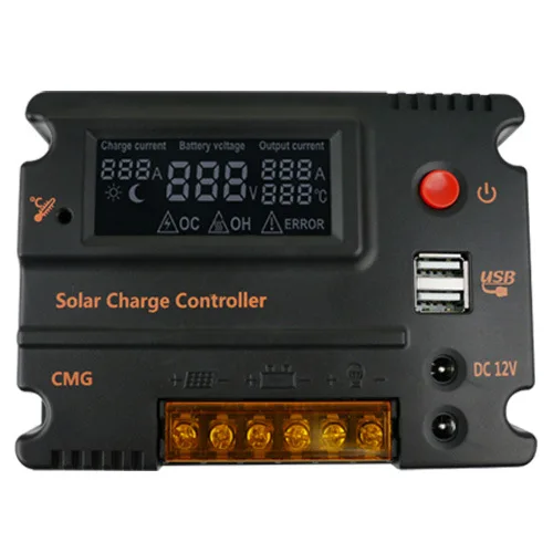 12V/24V 20A LCD Screen Solar Charge Controller Panel Battery Regulator ...