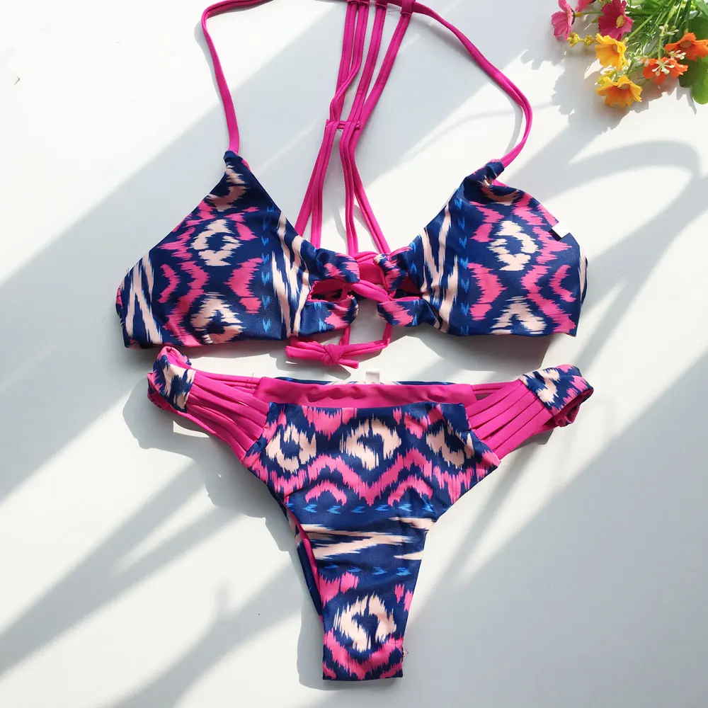 2018 Sexy Bikini Shell Bra Bikinis Set Gradient Swimwear Women Swimsuit