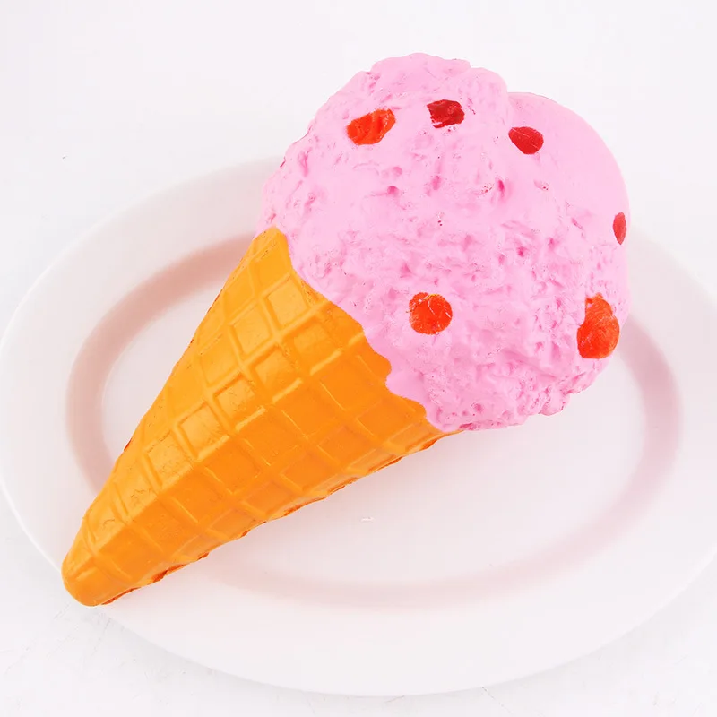 Pretend Play 20CM Pink Strawberry Ice Cream Squishy Sweet Kawaii Cream ...