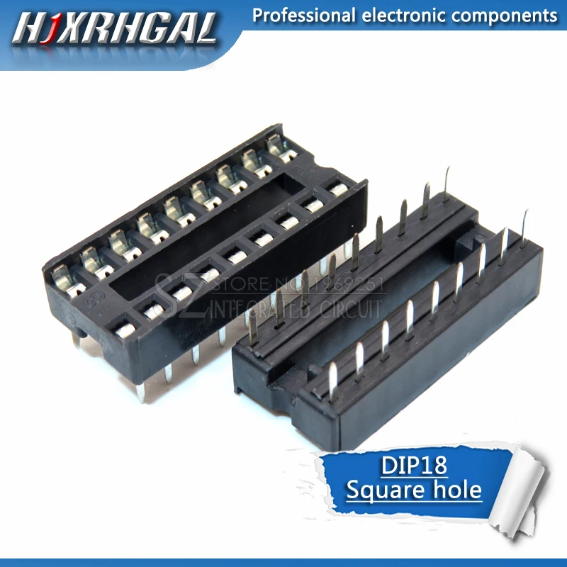 10pcs DIP 18 Square Hole 18 Pins 2.54MM DIP18 IC Sockets Adaptor Solder ...