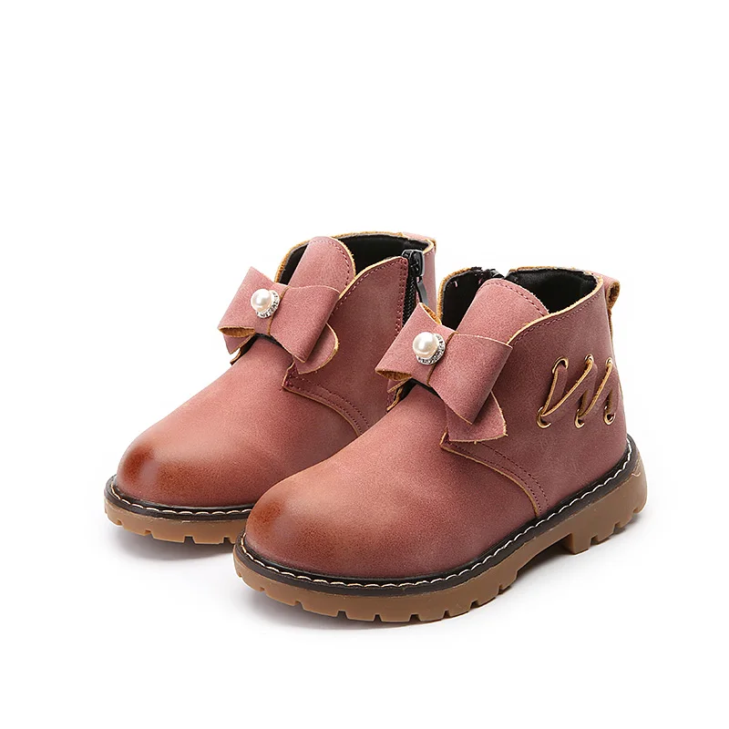 faux leather 2017 autumn fall girls Children Boots waterproof boots ...