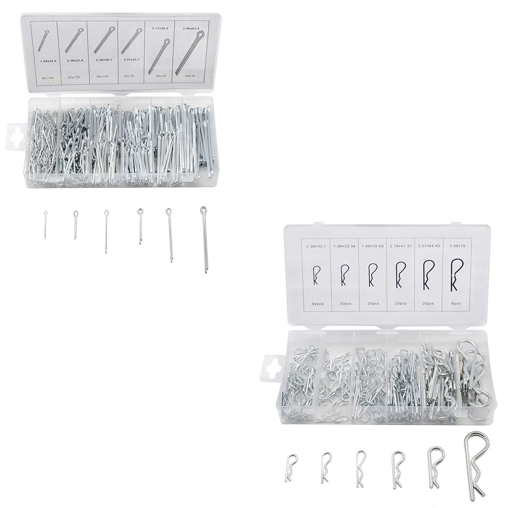 150pcs 555pcs fasteners R type split cotter pin safety cotter wave pin ...