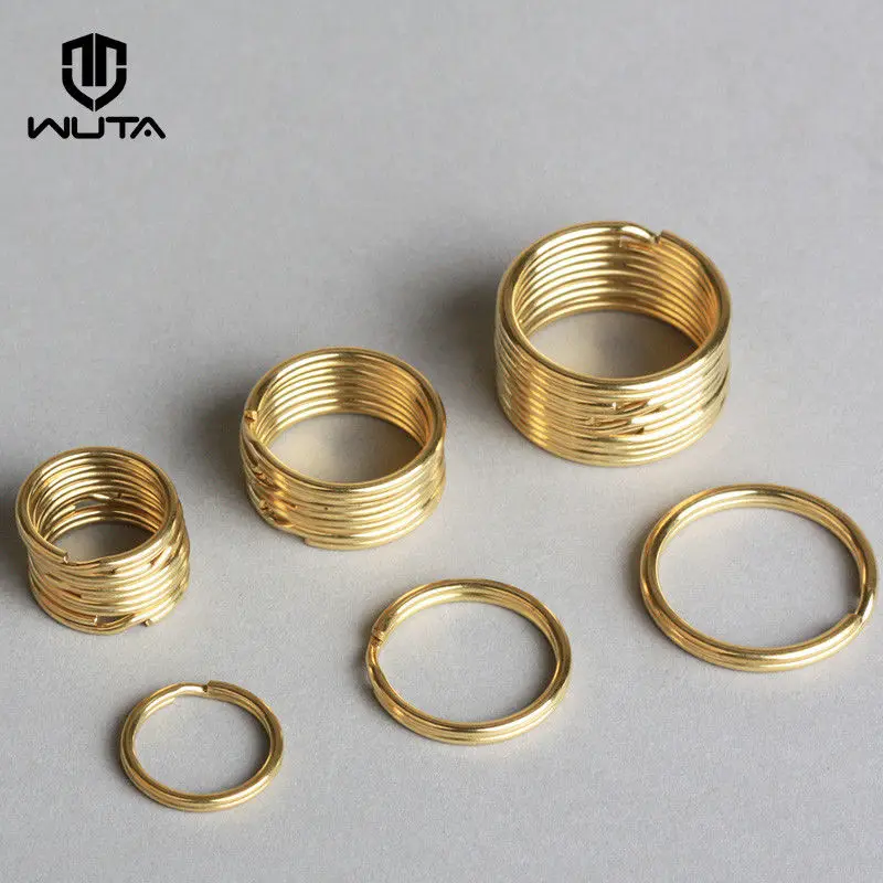 WUTA 50 Pcs Solid Brass Keyring Split Ring (Never Fade) Round Key ...