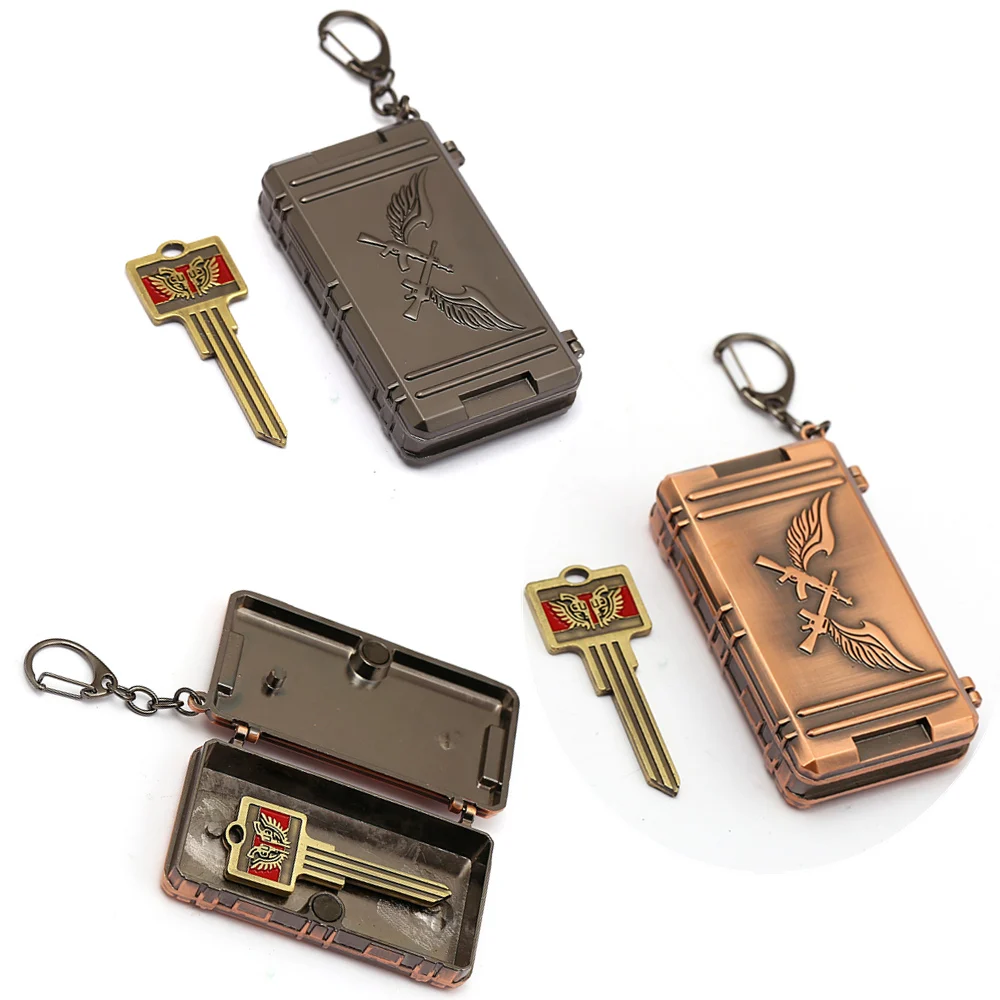 Game Keychains With Gun Model Pattern Treasure Box & Key PUBG ...