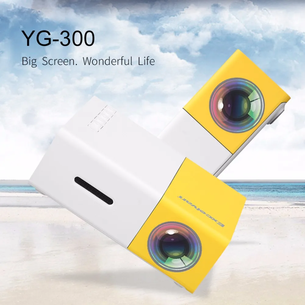 YG300 LED Portable Projector 500LM 3.5mm 320x240 Pixel HDMI USB Mini ...