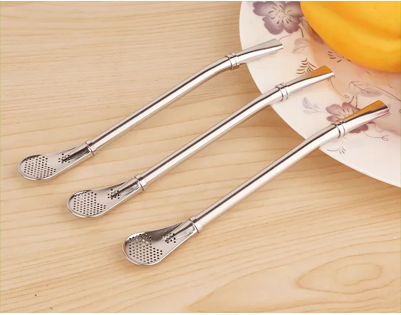 500 pcs/lot 304 stainless steel Mate Straws Mate Bombillas Yerba Filter ...